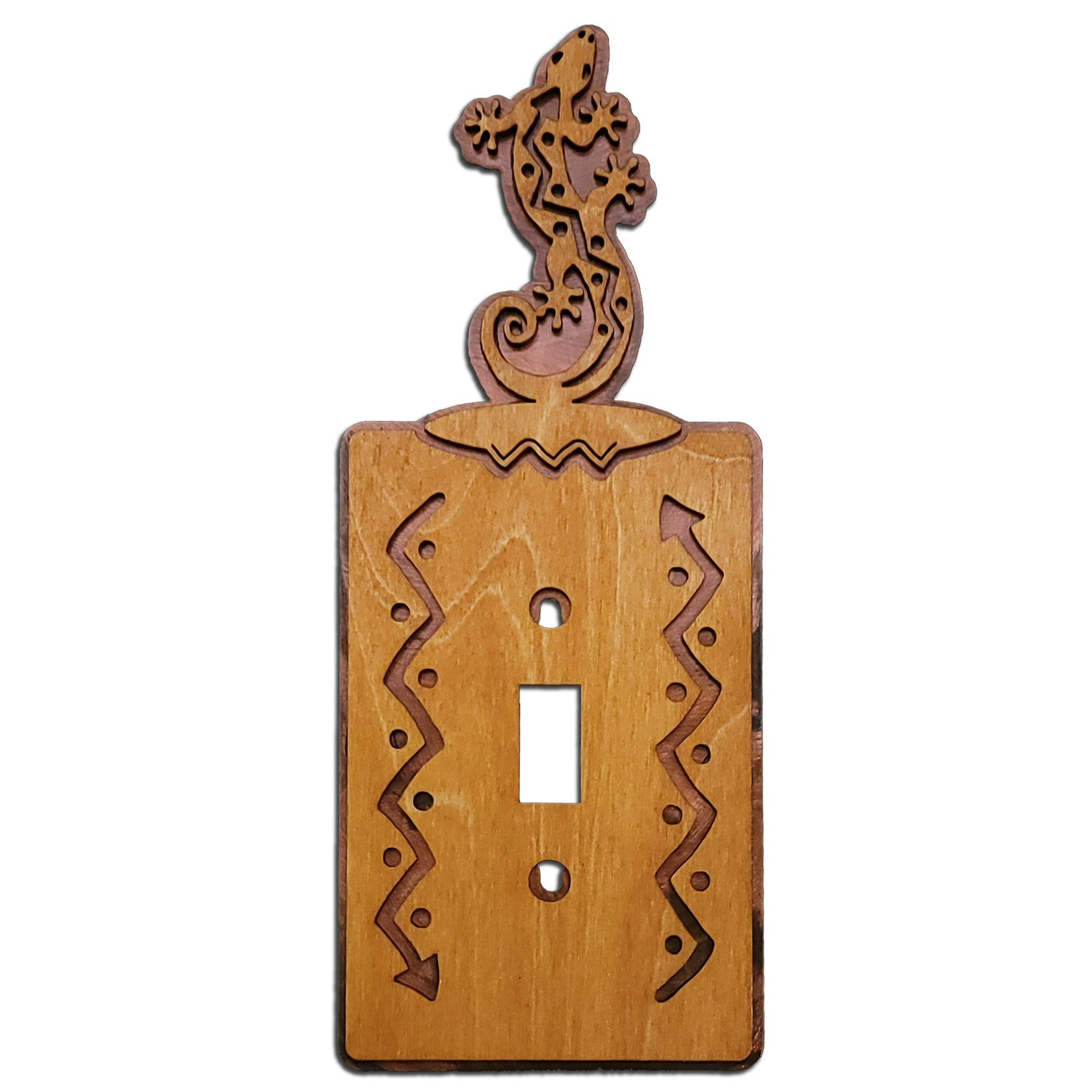S Shaped Gecko Lizard Arrows Metal & Wood Single Outlet Cover - Wall ...