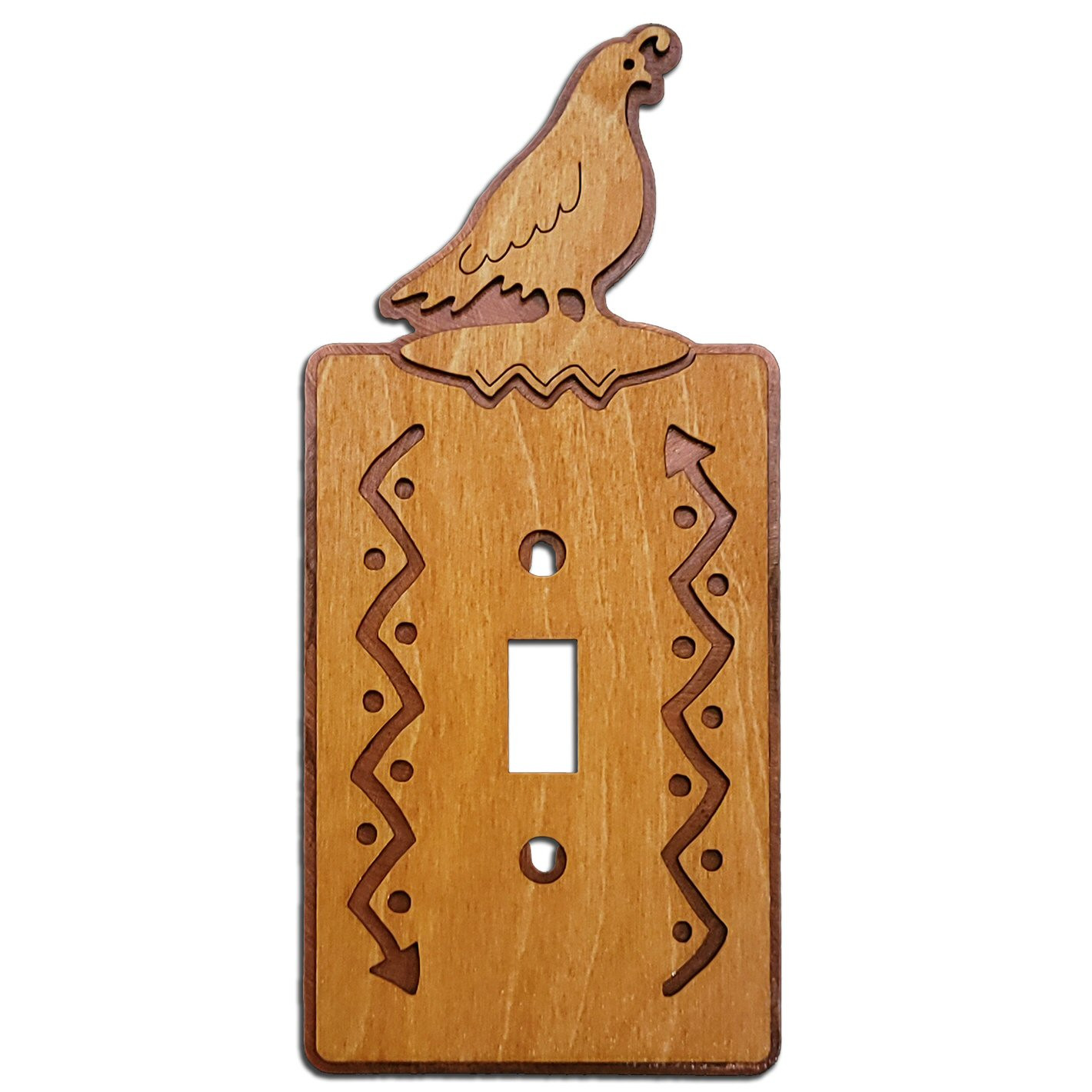 Quail Single Toggle Switch Plate | Rustic Metal & Wood Cover