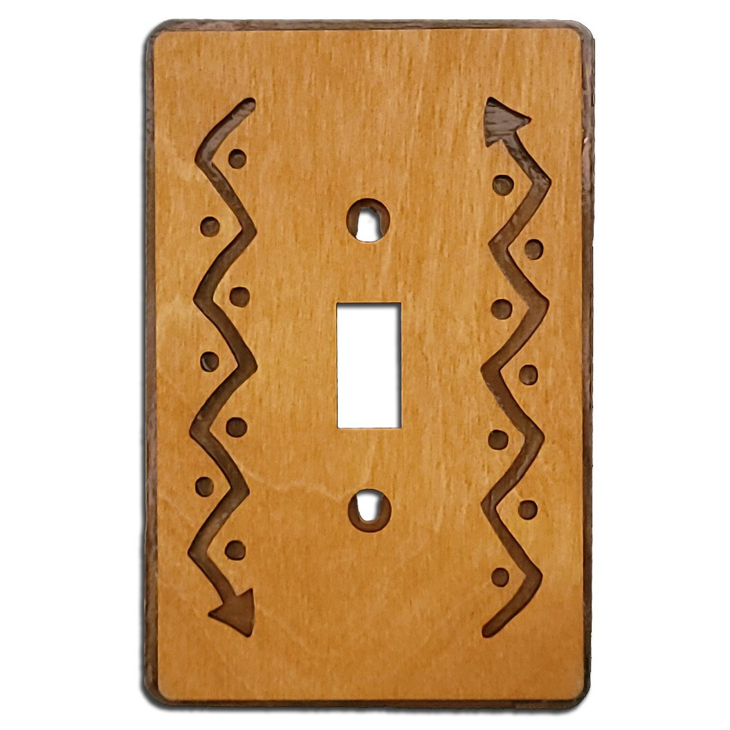 Plain Single Toggle Switch Plate | Rustic Metal & Wood Cover