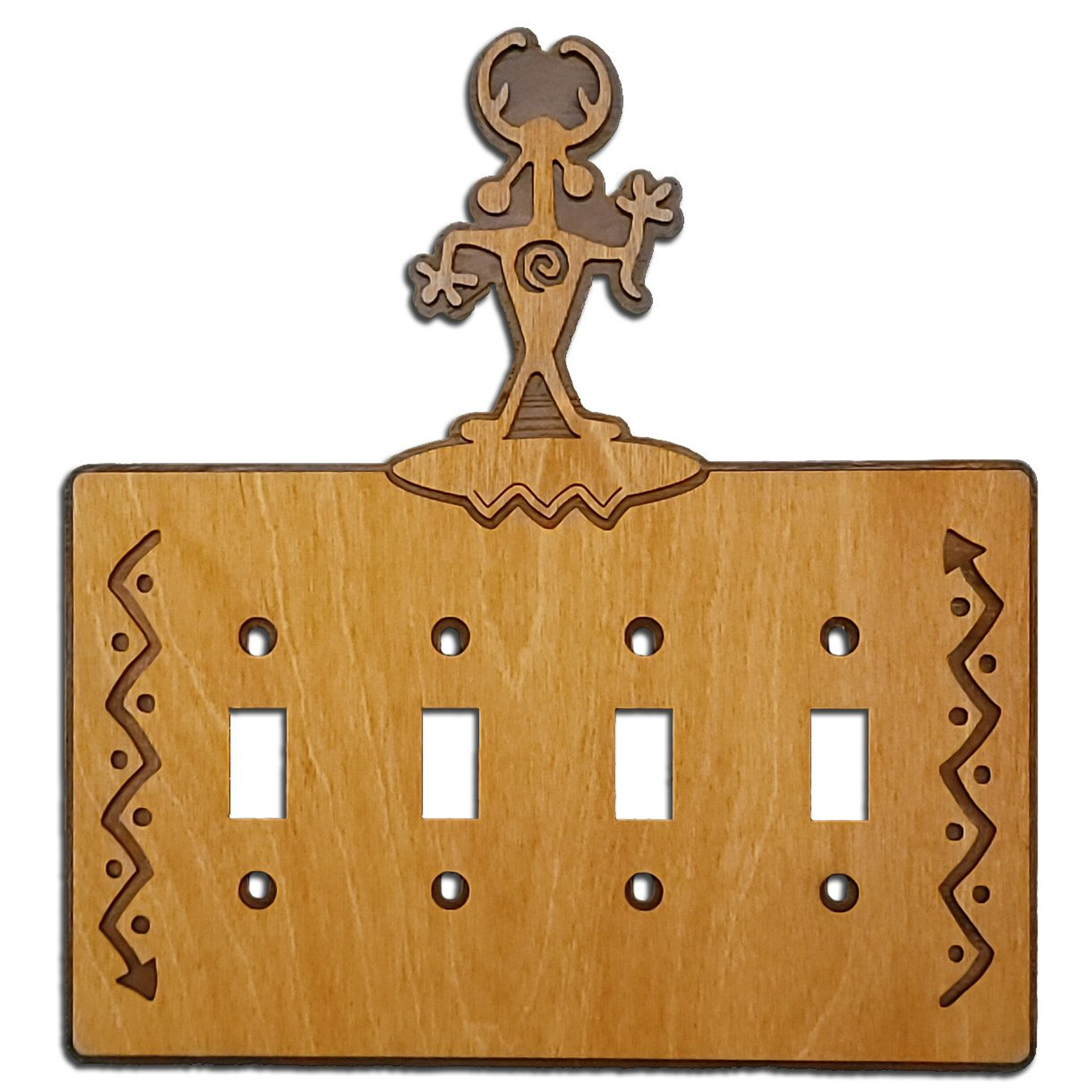 Moab Man Quad Toggle Arrows Metal And Wood Switch Plate Cover Wall