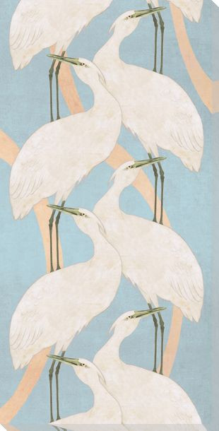 Crane Bird Dance Two Step Wrapped Canvas Giclee Art Print Wall Art ...