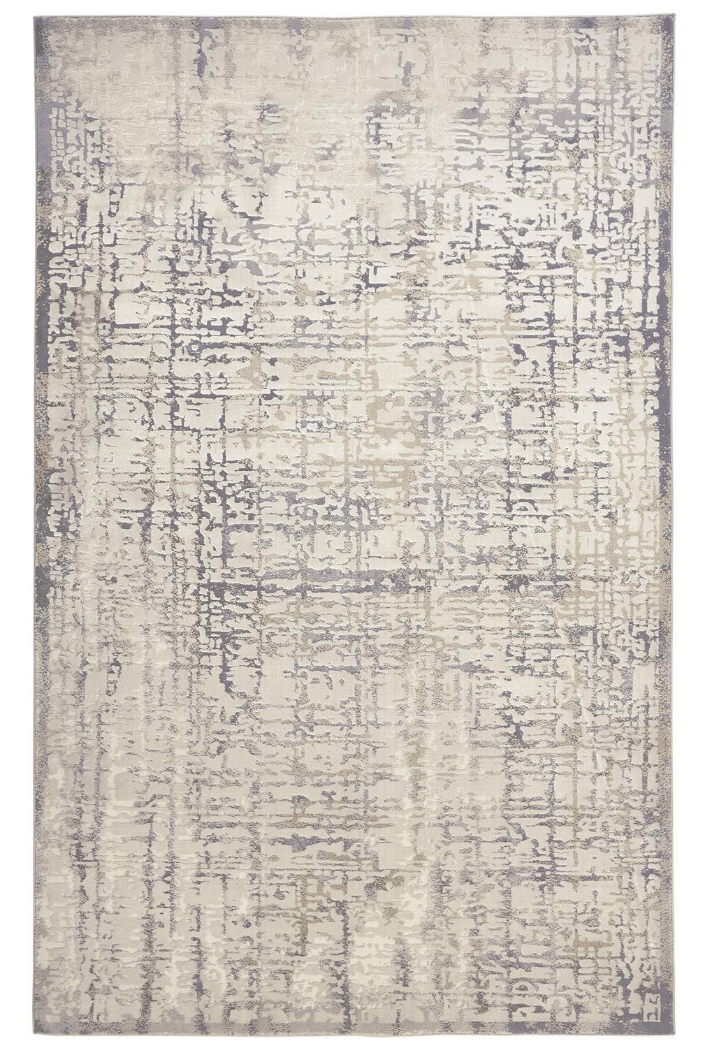 2' x 3' Taupe Gray and Ivory Abstract Stain Resistant Area Rug