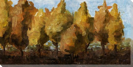 Tree Line at 2 P.M. Wrapped Canvas Giclee Print Wall Art | Rustic Tree ...