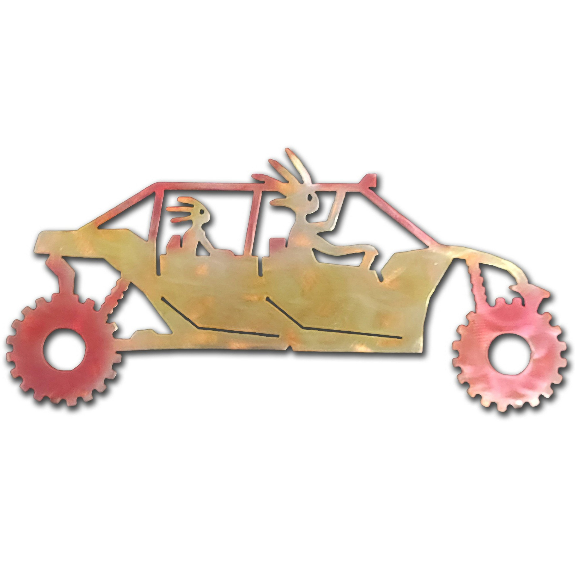 Double Kokopelli in UTV Side by Side Off-Road Vehicle Sunset Swirl ...