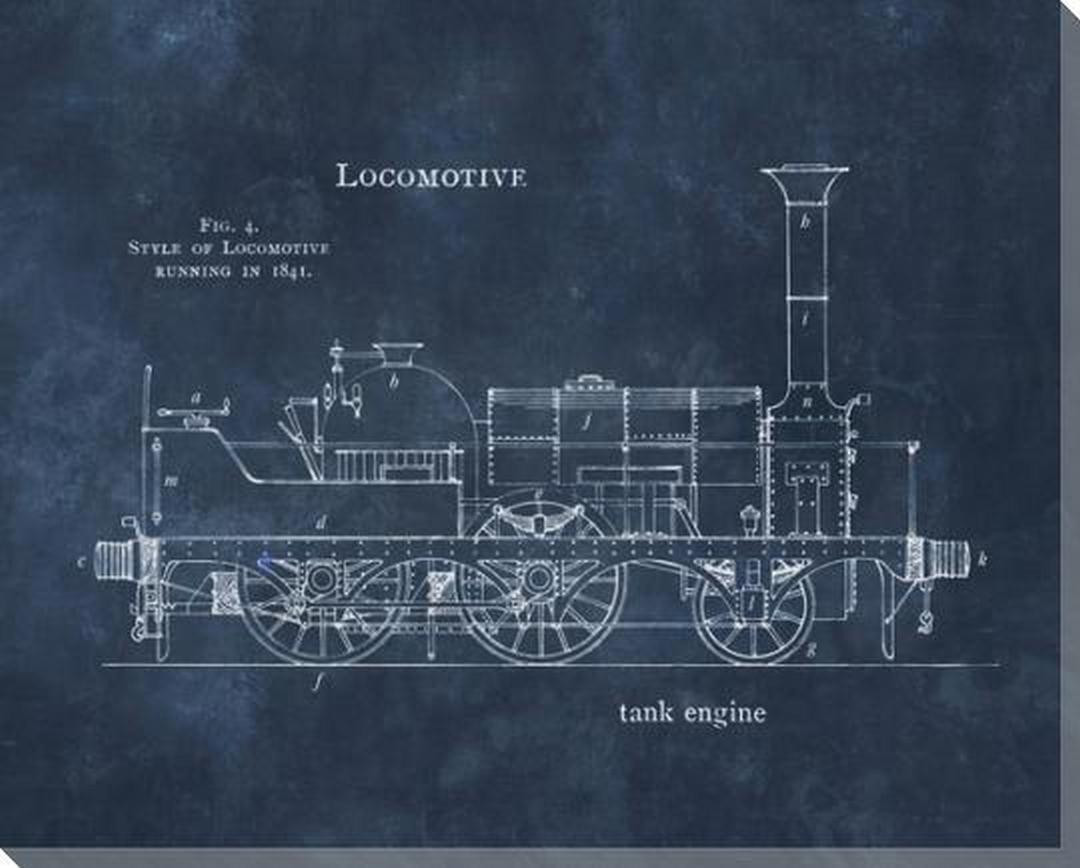 Train Blueprint Tank Car Wrapped Canvas Giclee Art Print Wall Art ...