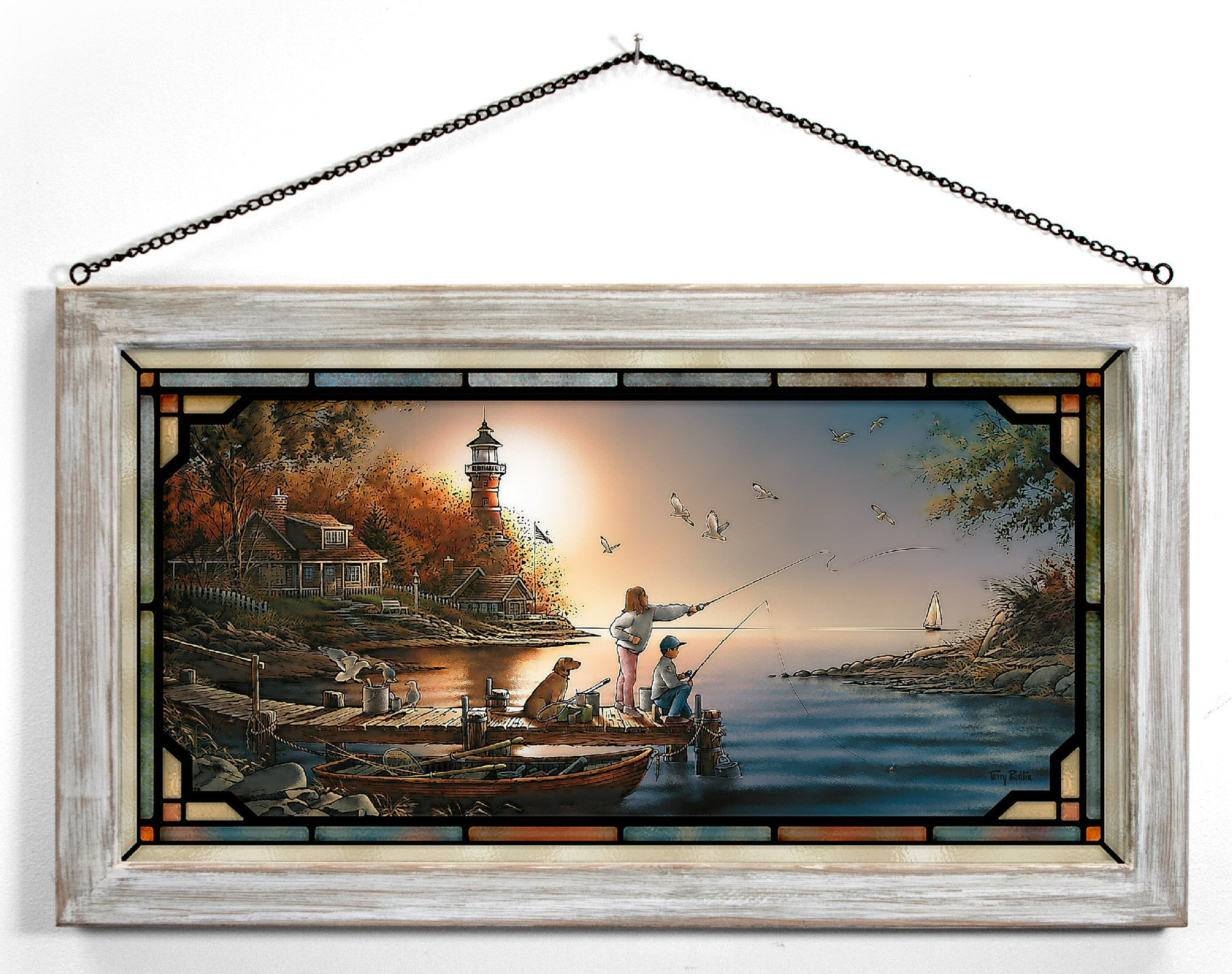20" x 20" From Sea to Shining Sea Framed Glass Art - Wall Decor