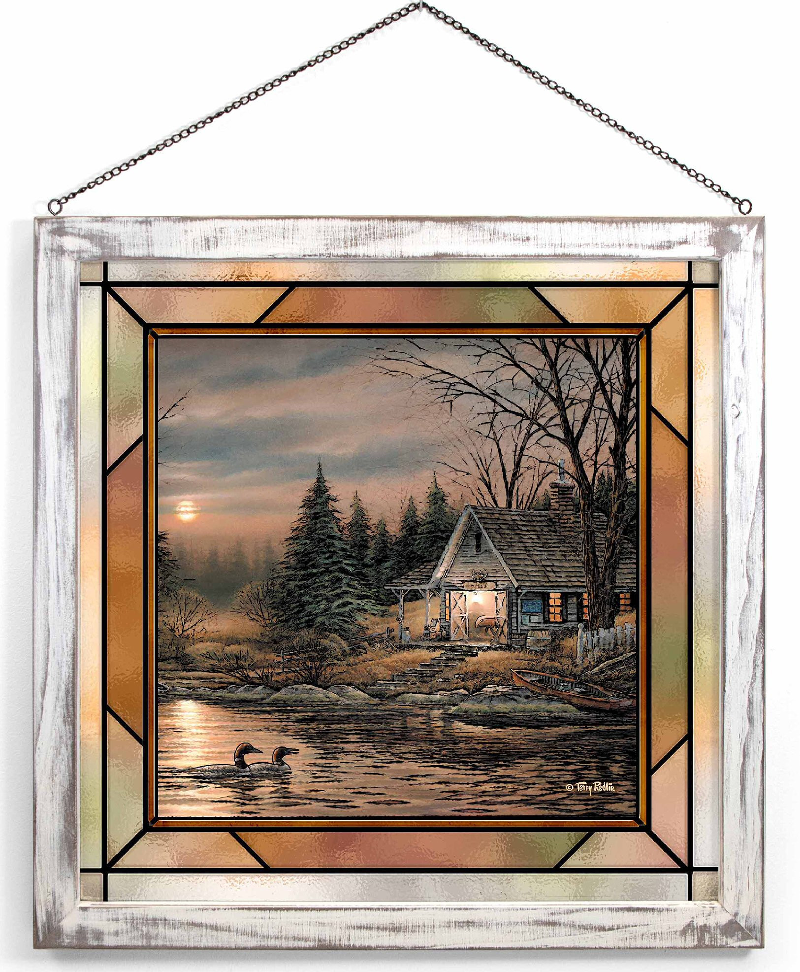 20" x 20" Patiently Waiting Framed Glass Art - Wall Decor