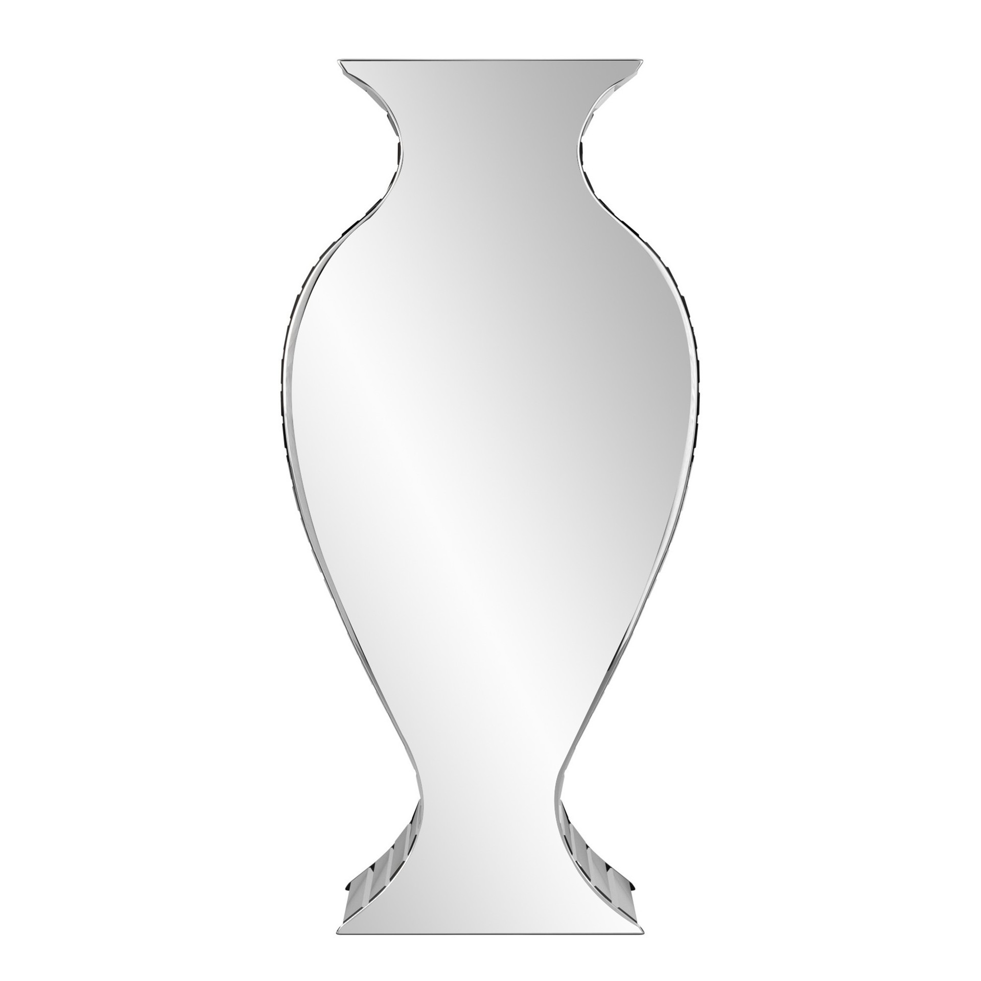 Beveled Mirrored Panel Curvy Tall Vase - Decorative Accessories