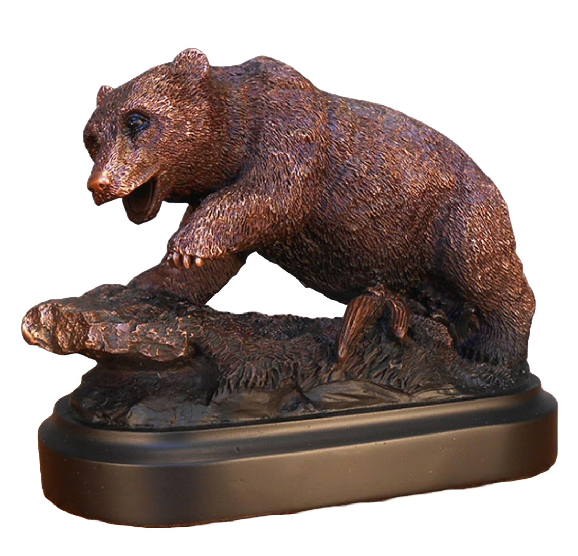 6" Prowling Bear Statue | Bronze Sculpture | Woodland Lodge Decor