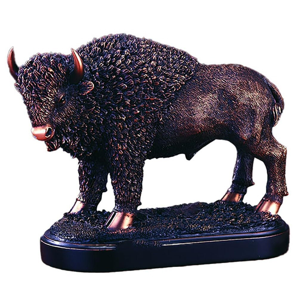 12" Proud Standing Buffalo Statue | Bronze Sculpture | Frontier Plains ...