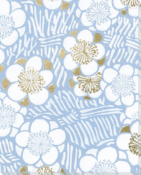 Woodcut Blossoms 2 Wrapped Canvas Giclee Art Print Wall Art | Colorful ...
