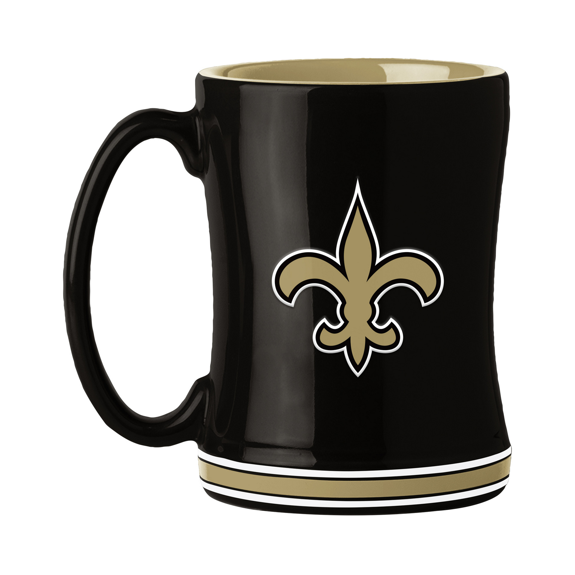 New Orleans Saints 14oz Black Ceramic Coffee Mug | Licensed NFL Team ...