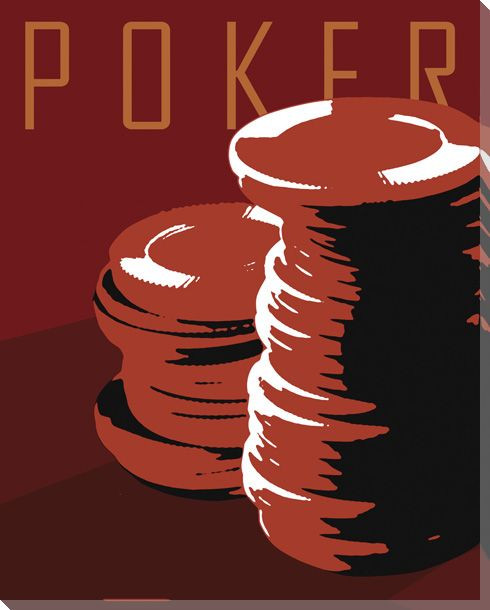 Poker with Chips Wrapped Canvas Giclee Print Wall Art | Games Wall Art ...