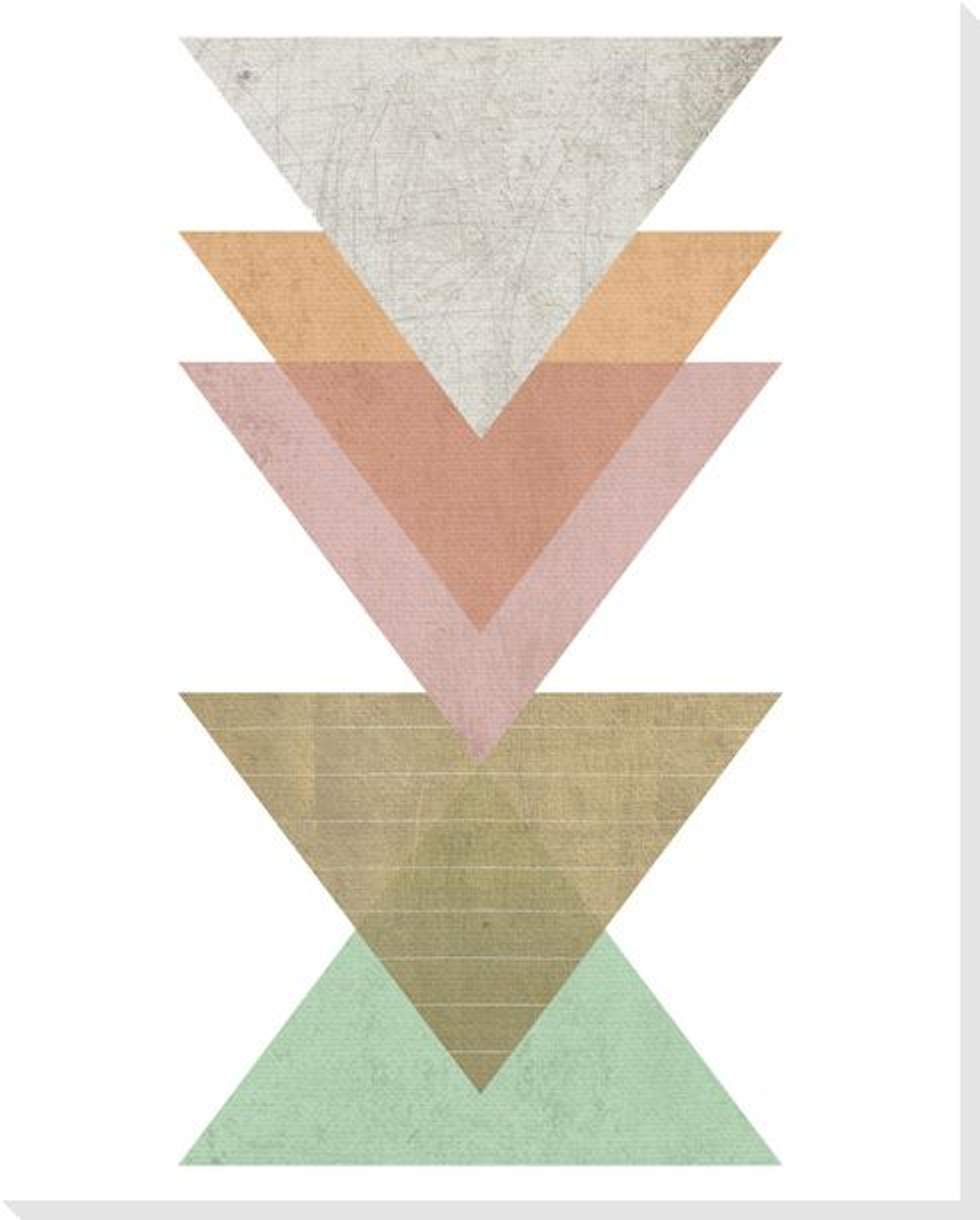 Stacked Triangles Wrapped Canvas Giclee Print Wall Art - Wall Decor ...
