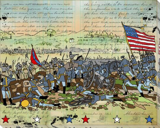 Gettysburg Right Wrapped Canvas Giclee Print Wall Art | Heritage Site ...
