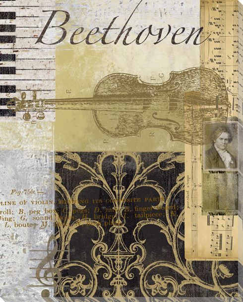 Beethoven Wrapped Canvas Giclee Print Wall Art | Melody Inspired Wall Decor