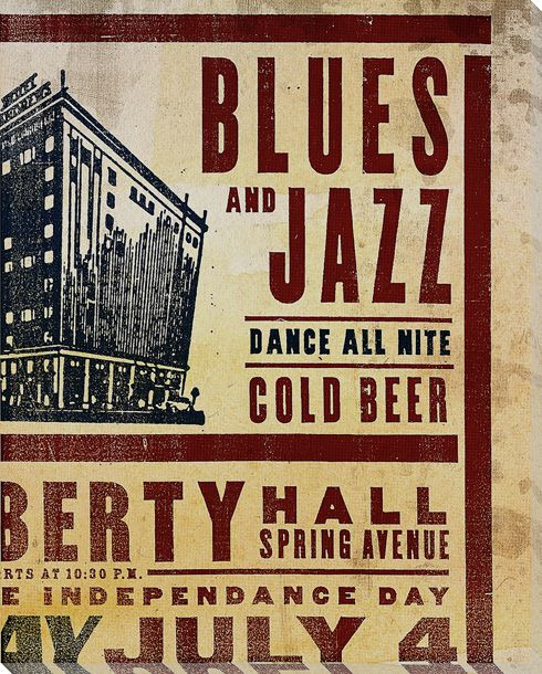 Blue Like Jazz Wrapped Canvas Giclee Print Wall Art | Music Wall Decor