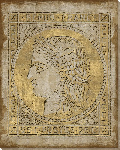 Poste Francaise Light Deux Stamp Wrapped Canvas Giclee Print Wall Art ...
