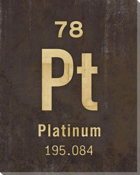 Platinum - Periodic Table of Elements Wrapped Canvas Giclee Art Print ...