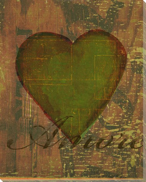 Amore Heart Wrapped Canvas Giclee Print Wall Art | Symbol Wall Decor