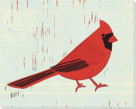 Cardinal Bird Wrapped Canvas Giclee Print Wall Art | Colorful Bird Wall ...
