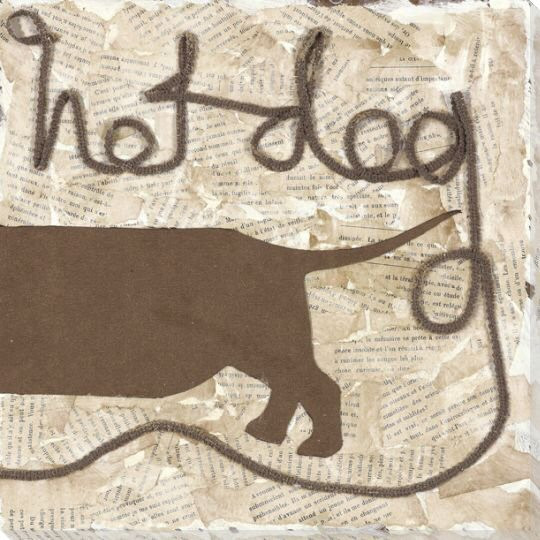 Sidewalk 1 Dog Wrapped Canvas Giclee Print Wall Art | Artistic Dog Wall ...