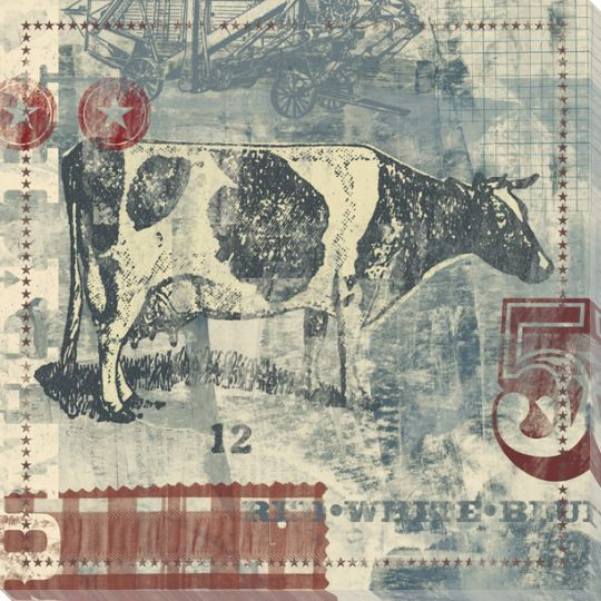 County Fair Cow Wrapped Canvas Giclee Print Wall Art | Farm Themed Wall ...