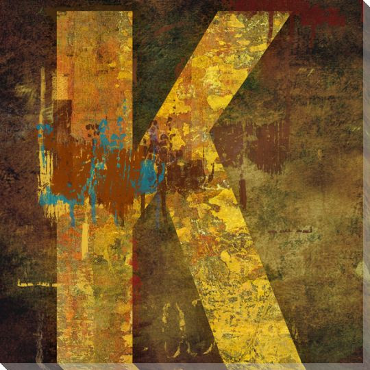 Letter Key K Wrapped Canvas Giclee Print Wall Art | Typography Wall Art ...