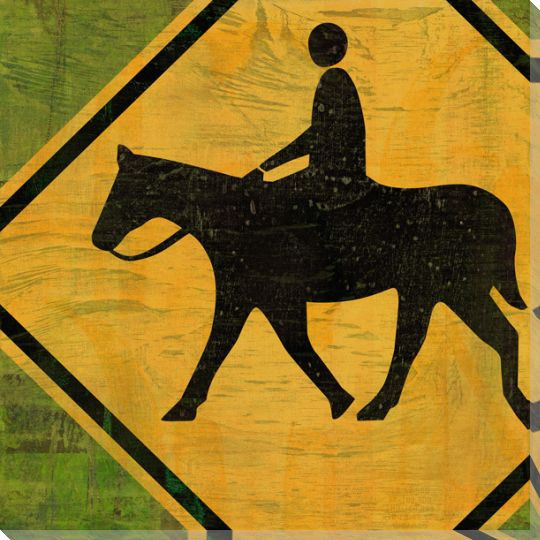 Recreation Biking Sign Wrapped Canvas Giclee Print Wall Art | Vintage ...