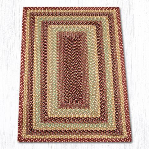 5' x 8' Burgundy Gray Cream Braided Jute Rectangle Rug - Floor Rug ...