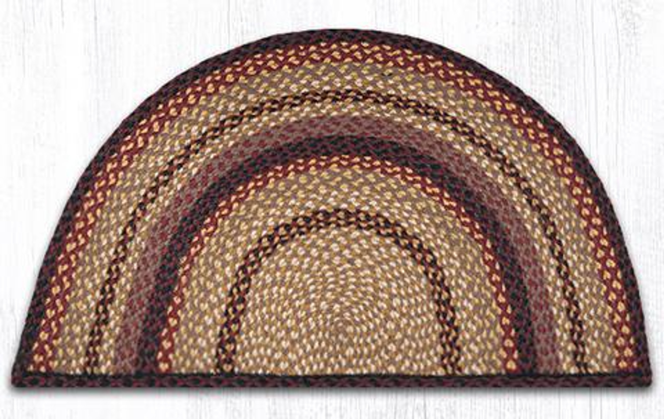 24" x 39" Black Cherry Chocolate Cream Braided Jute Slice Rug - Floor ...