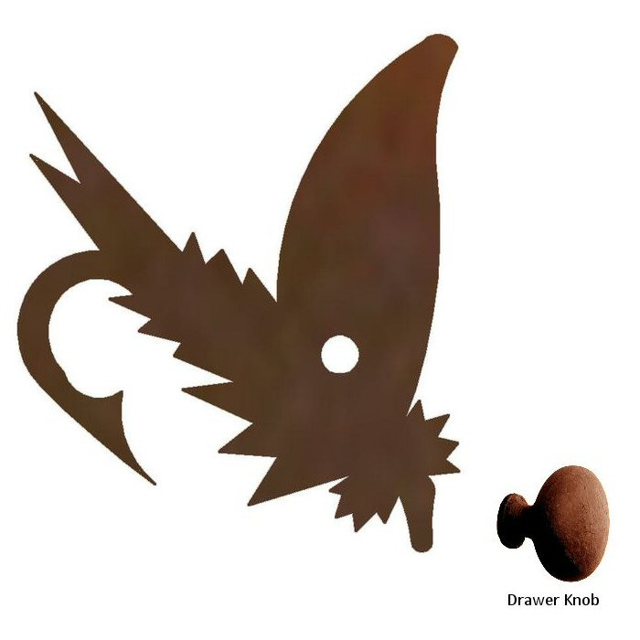 Trout Fish Metal Drawer Pull with Back Plate - Drawer Knob - Cabinet ...