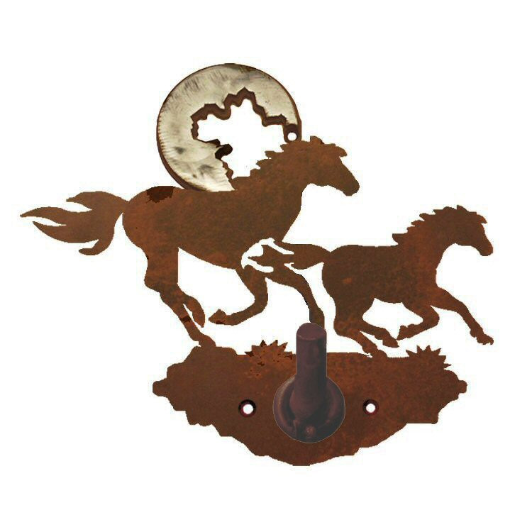 Burnished Running Horses Metal Robe Hook | Cowboy Hardware
