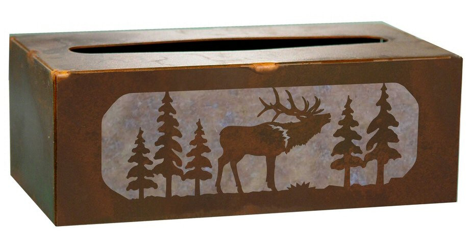 Lattice Metal Flat Tissue Box Cover | Stylish Rustic Accent