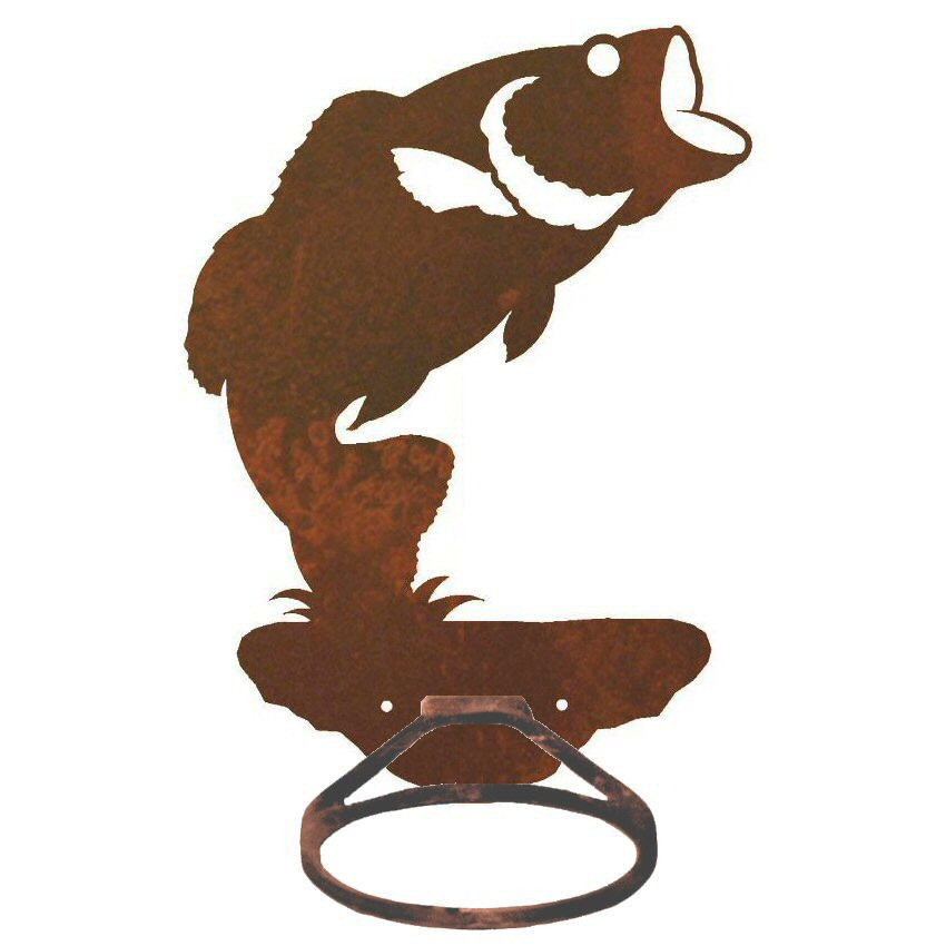Bass Fish Metal Bath Towel Ring | Cabin Bathroom Accessory