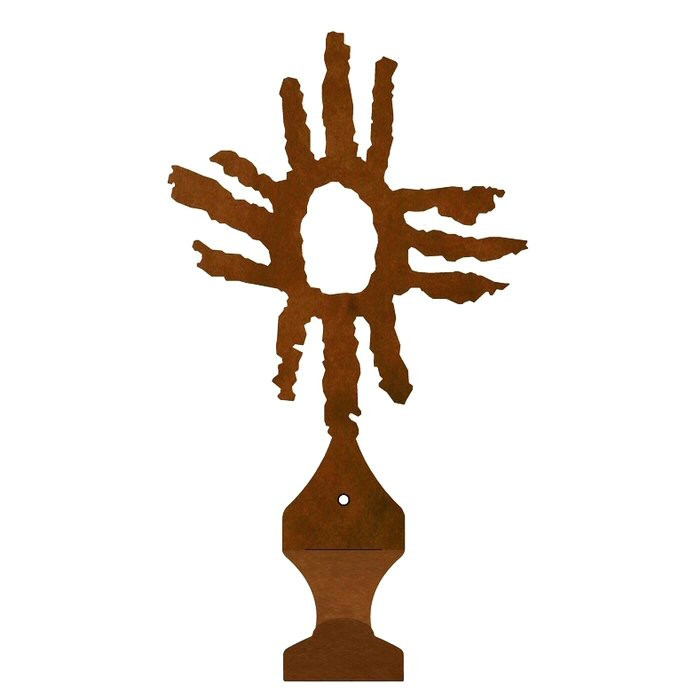 Red Jasper Stone Metal Curtain Rod Holders - Rustic Curtain Accessories