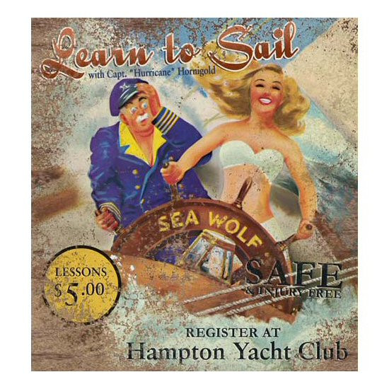 Customizable Learn to Sail Vintage Style Wooden Sign - Personalized ...