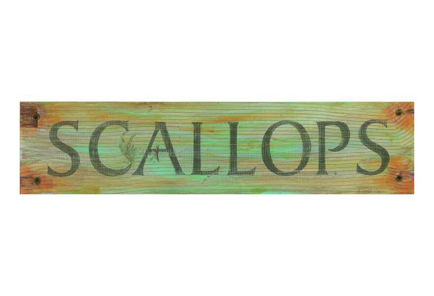 Customizable Scallops Vintage Style Wooden Sign - Personalized Retro ...