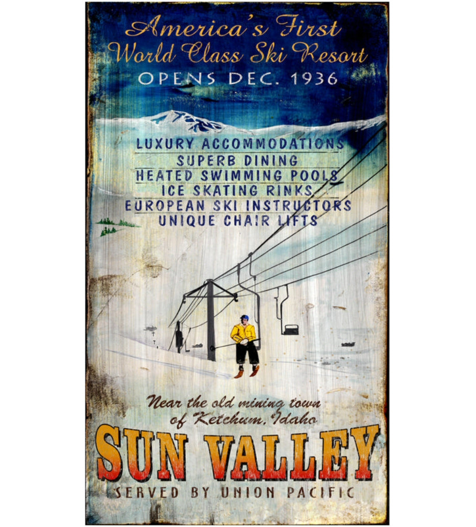 Customizable Sun Valley Ski Lessons Vintage Style Wooden Sign ...