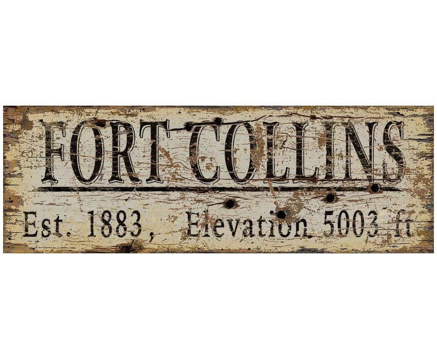 Customizable Fort Collins Est. 1883 Vintage Style Wooden Sign ...