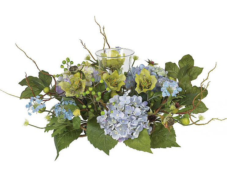 Nearly Natural Hydrangea Centerpiece - Artificial Flowers - Silk Flowers