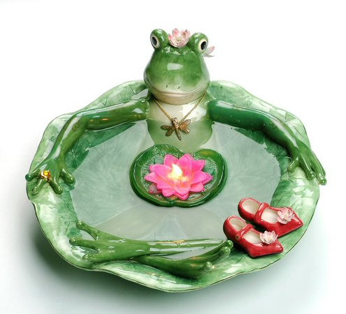 Frogalina Porcelain Frog Floating Candle Bath Candle Holder - Candle ...