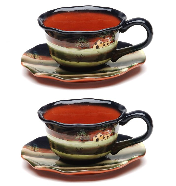 Fairy Frog Earthenware Cup and Saucer, Set of 4 - Drinkware - Tableware ...
