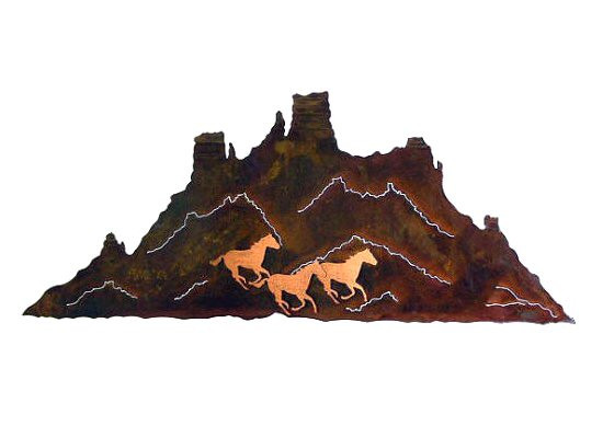 Painted Desert Metal Wall Art | Rustic Southwest Home Decor