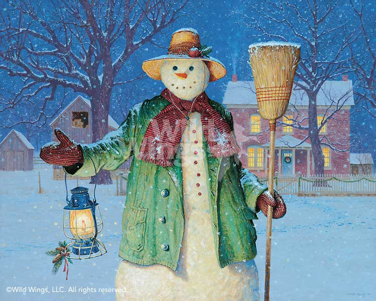 The Lantern's Glow Snowman Artist Proof Limited Edition Art Print Wall ...