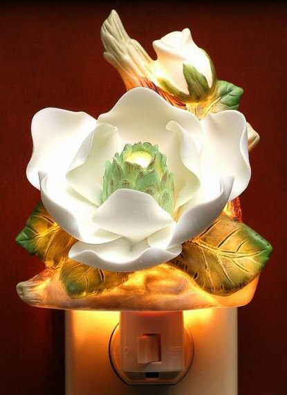 Pink Rose Flower Porcelain Night Light, Set of 2 - Lighting - Cosmos