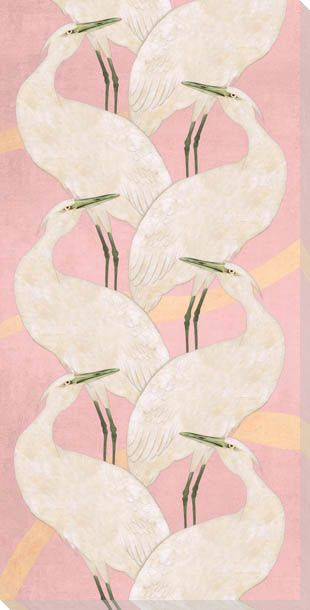 Crane Bird Dance Two Step Wrapped Canvas Giclee Art Print Wall Art ...