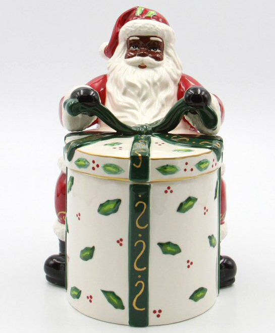 African American Santa Porcelain Cookie Jar - Cosmos