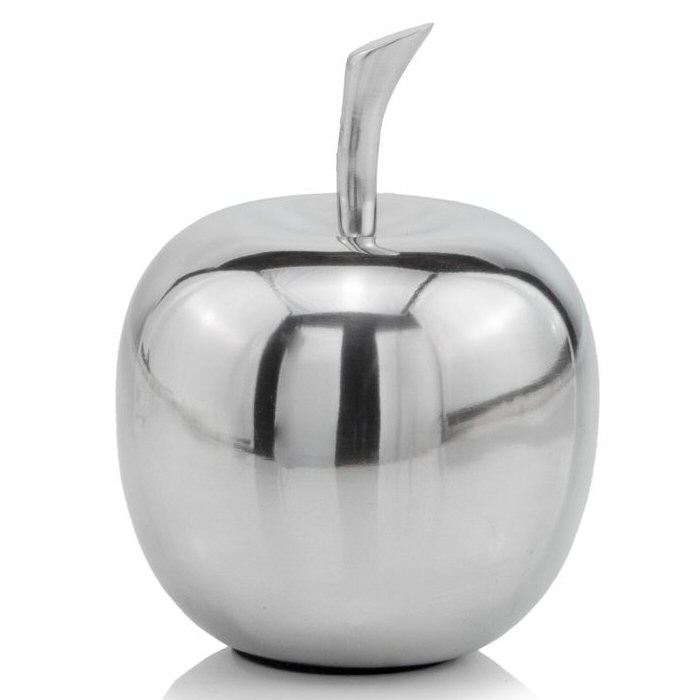 11" Silver Apple Aluminum Sculpture - Statue