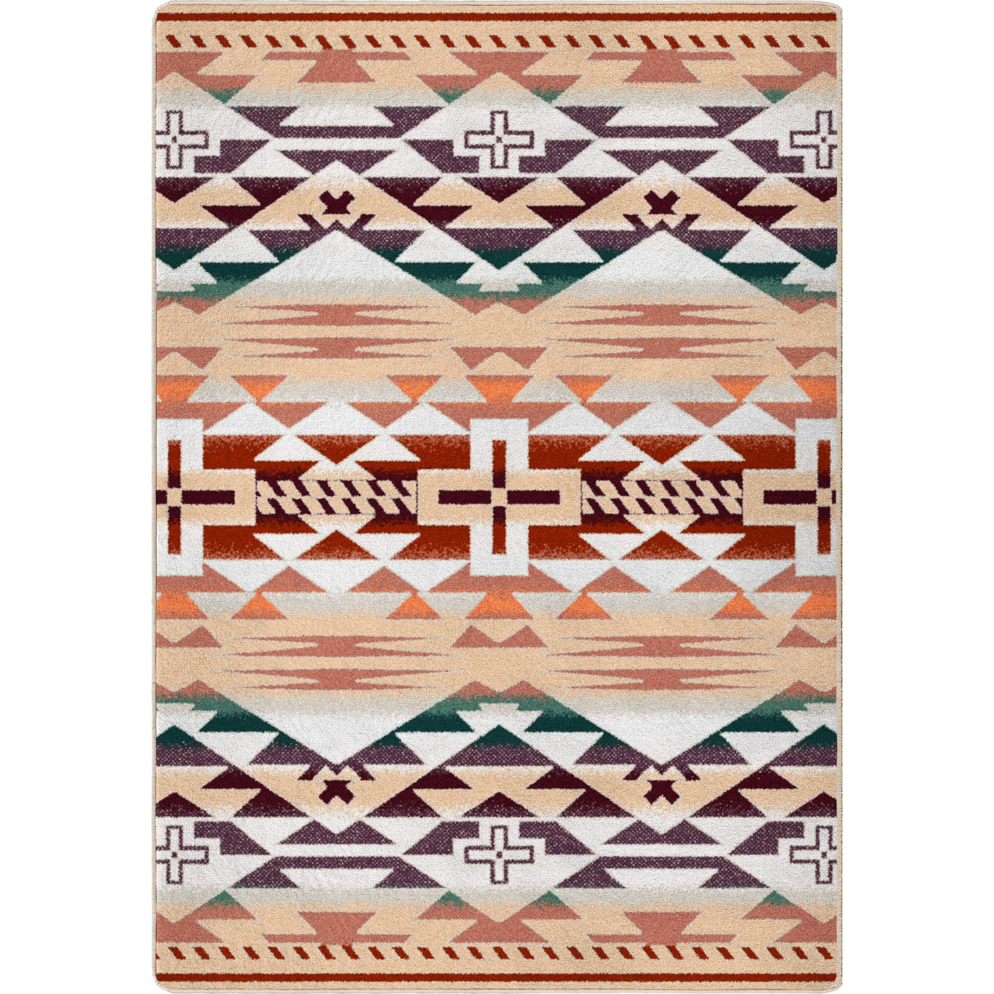 5' x 8' Rustic Cross Clay Southwest Rectangle Nylon Area Rug - Floor ...
